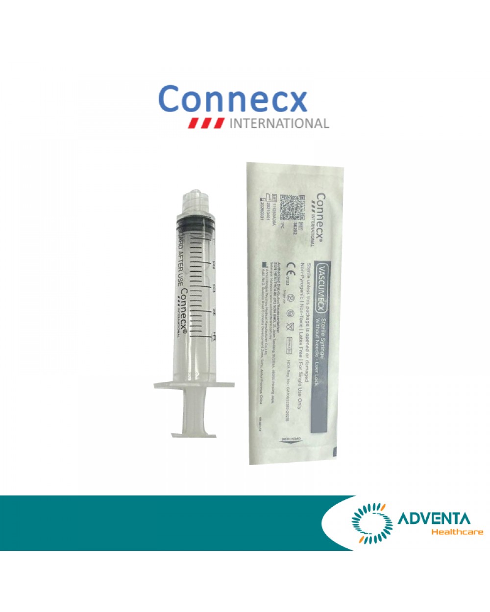 Connecx Vascumecx, 3-Part disposable syringe, Luer lock,without ...