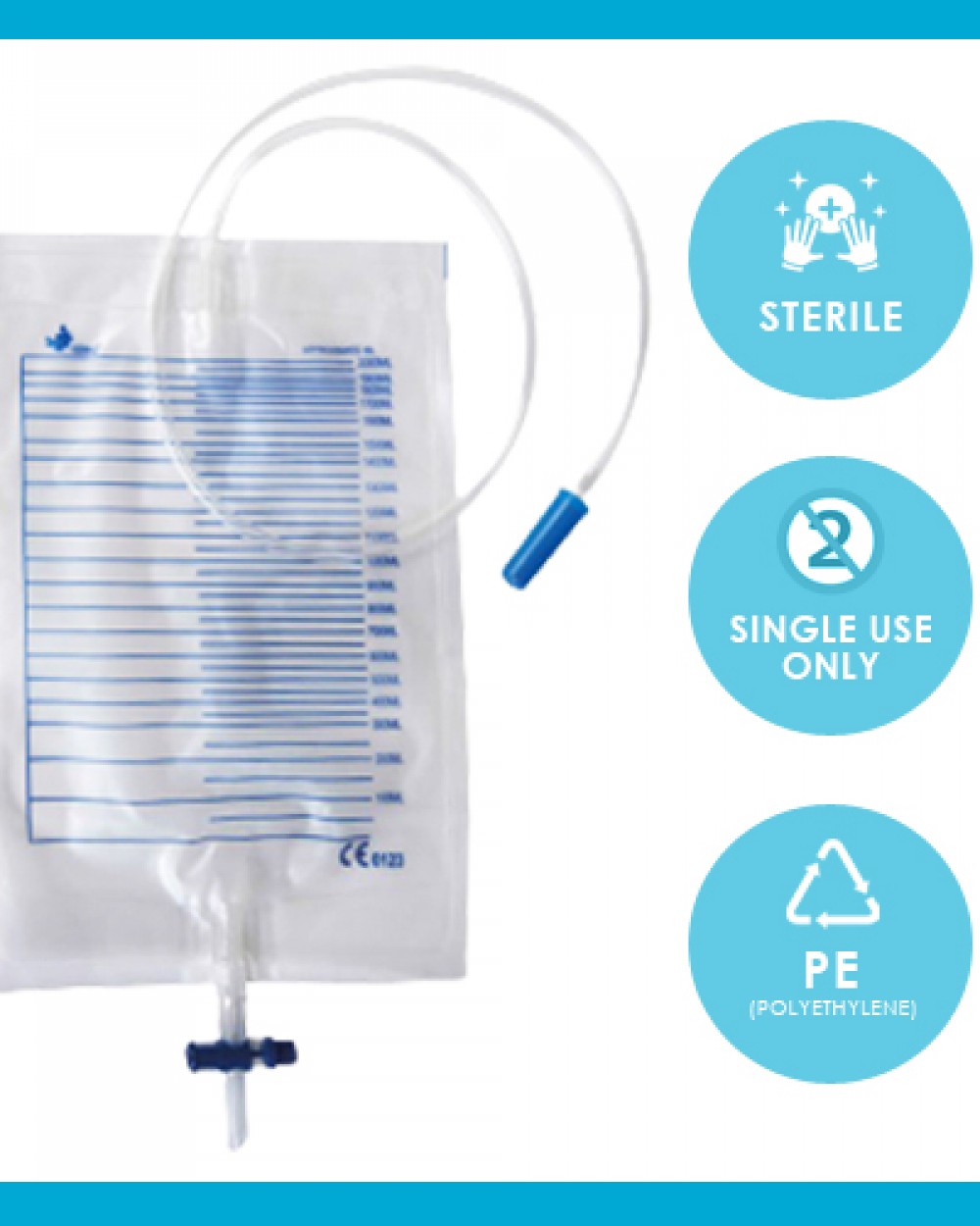 Urine Bag Transparent, 2000ml